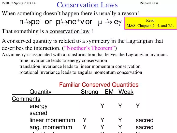 PPT - Conservation Laws PowerPoint Presentation, free download - ID:183603