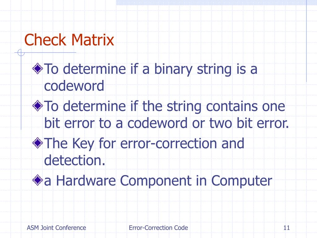 Ppt Error Correction Coding Using Combinatorial Representation Matrices Powerpoint