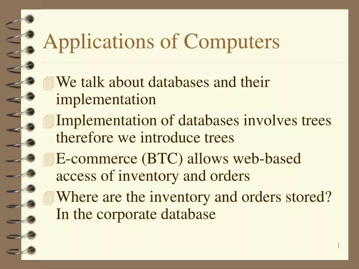 PPT - Applications of Computers PowerPoint Presentation, free download ...