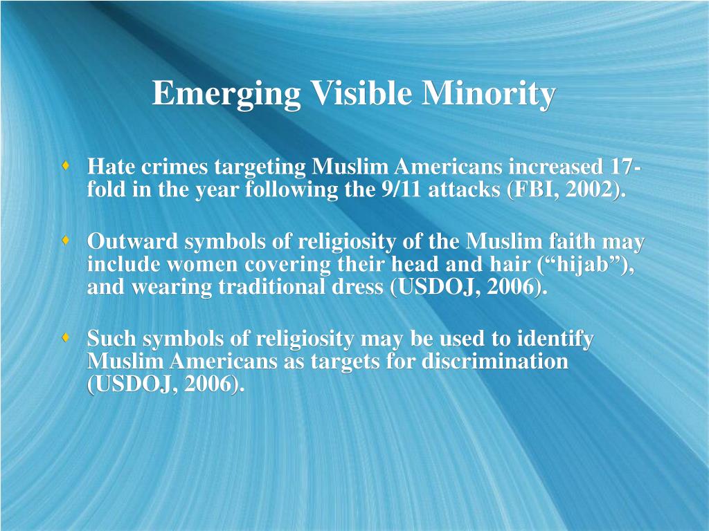 PPT - An Emerging Visible Minority: Muslim American Women Post 9/11 ...