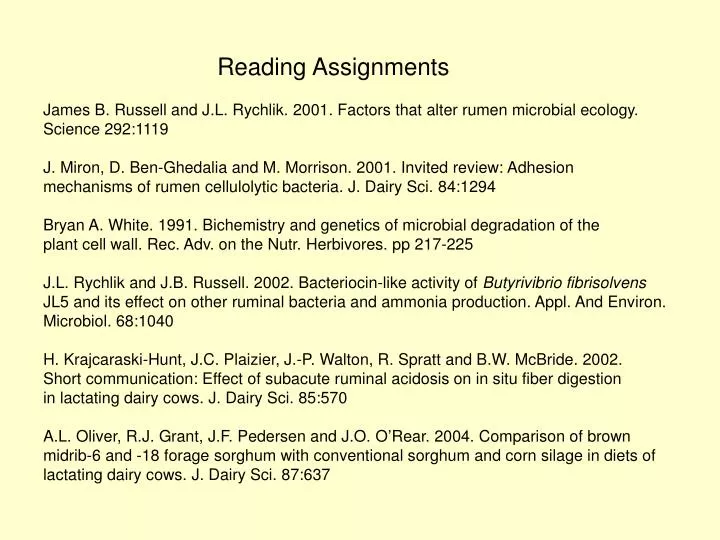 PPT - Reading Assignments PowerPoint Presentation, free download - ID ...
