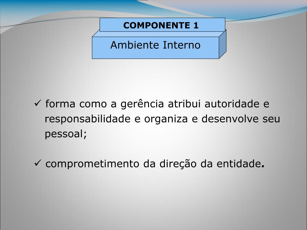 PPT - Os Componentes do Controle Interno: Modelo COSO Maria Salete ...