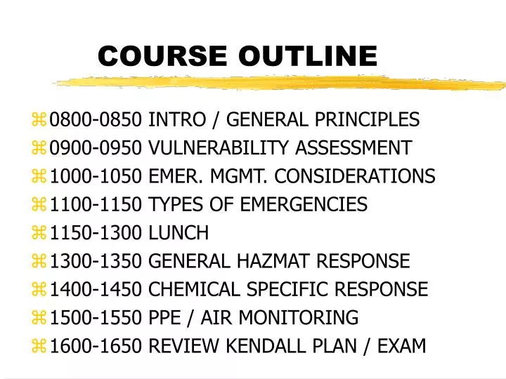 PPT - COURSE OUTLINE PowerPoint Presentation, free download - ID:192484