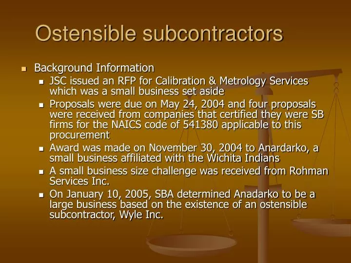 PPT - Ostensible subcontractors PowerPoint Presentation, free download ...