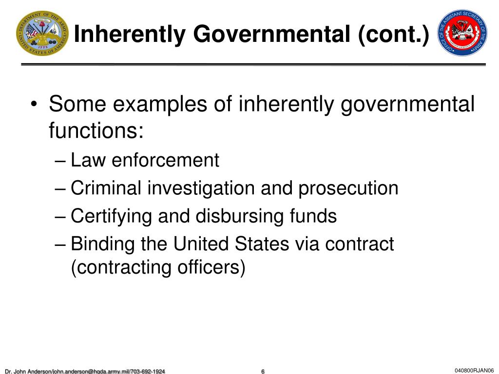 PPT - FAIR ( Federal Activities Inventory Reform) 10 January 2006 ...