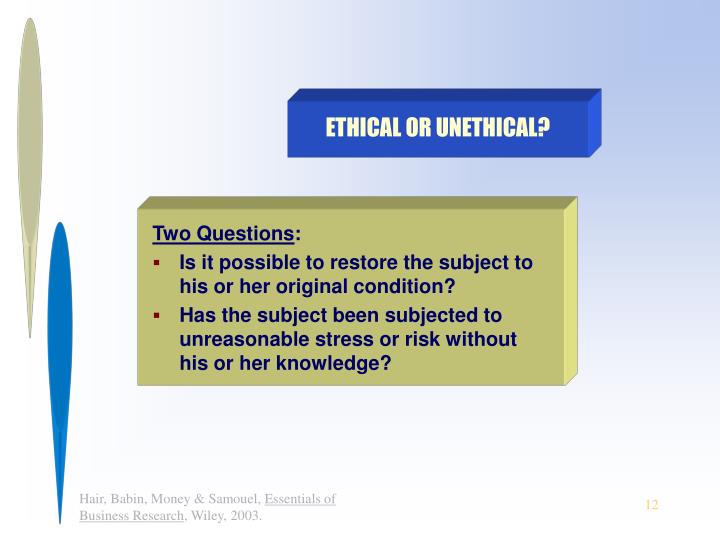 PPT - ETHICS IN BUSINESS RESEARCH PowerPoint Presentation - ID:194223