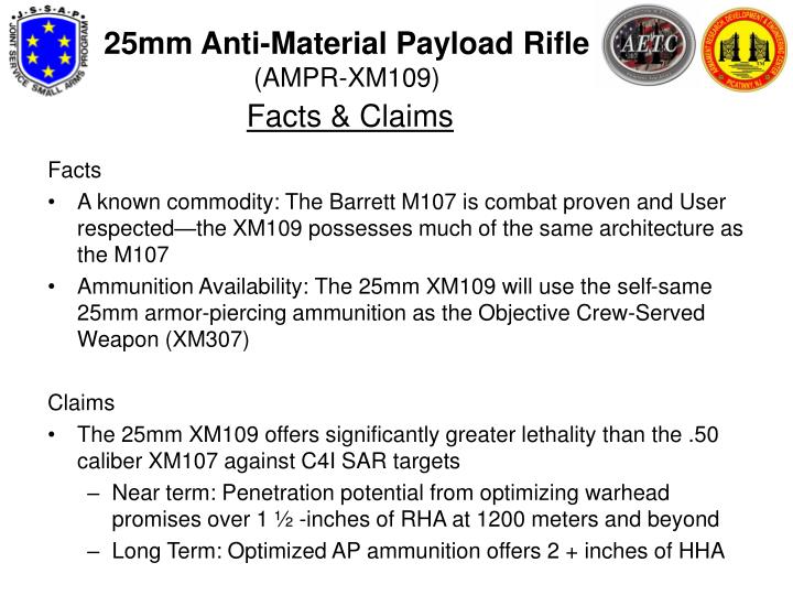PPT - 25mm Anti-Material Payload Rifle (AMPR-XM109) PowerPoint ...