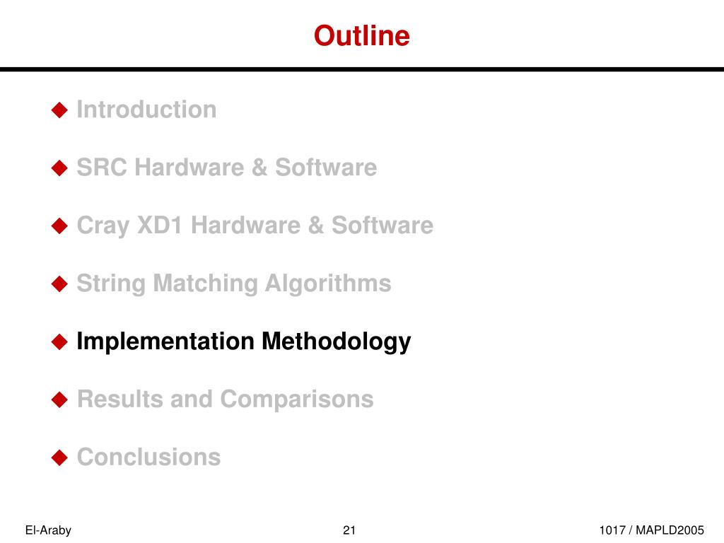 Ppt Efficient Implementation Of A String Matching Algorithm For Src And Cray Reconfigurable