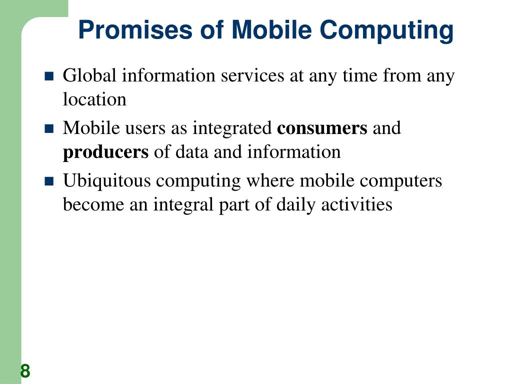 Ppt Cse 535 Mobile Computing Lecture 2 An Overview Of Mobile Computing Part I Motivation 2249