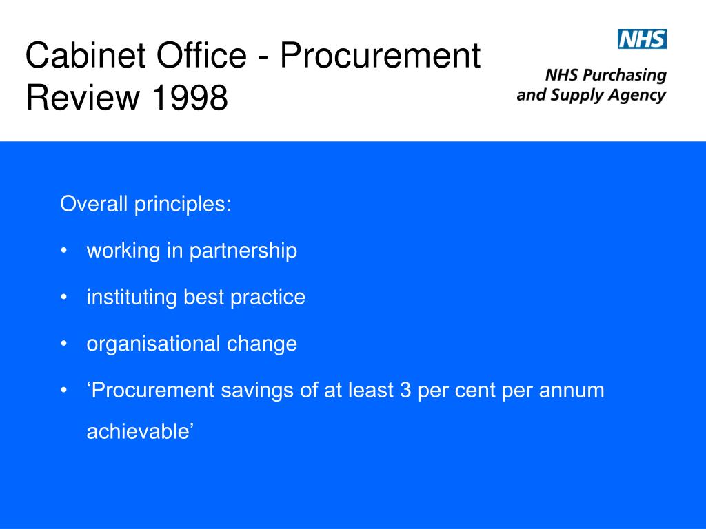 PPT - The role of the NHS Purchasing and Supply Agency PowerPoint ...