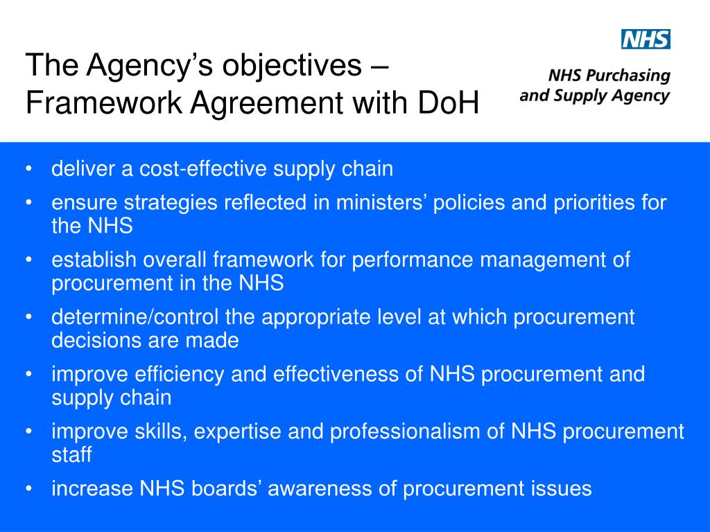 PPT - The role of the NHS Purchasing and Supply Agency PowerPoint ...