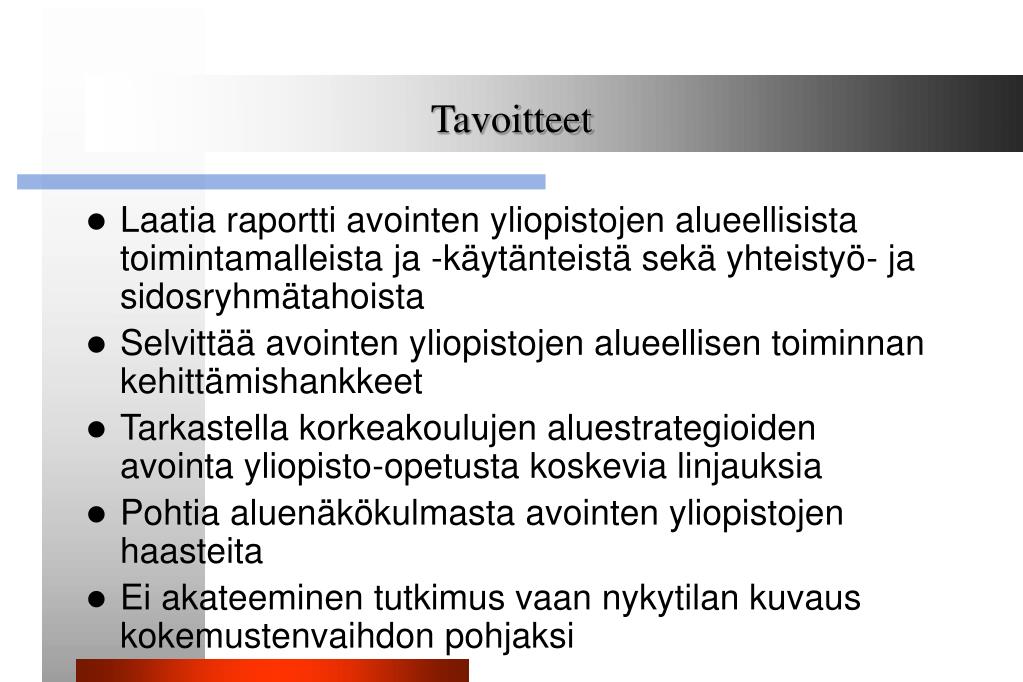 PPT - Avoin yliopisto alueellisena toimijana -selvitys Ari Koski ...