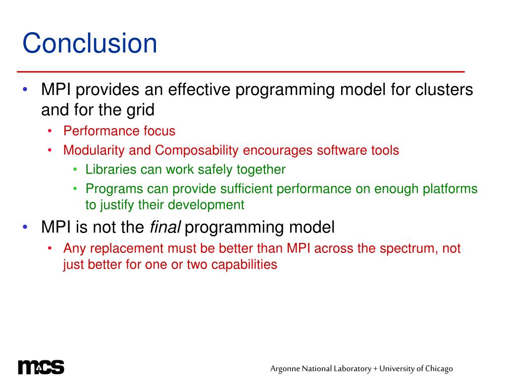 Ppt Mpi—the Best High Performance Programming Model For Clusters And Grids Powerpoint