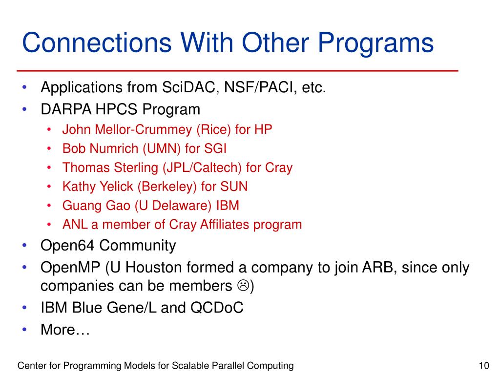 Ppt Center For Programming Models For Scalable Parallel Computing Project Meeting Report