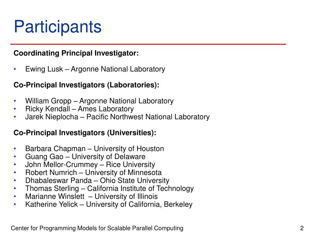 Ppt Center For Programming Models For Scalable Parallel Computing Project Meeting Report