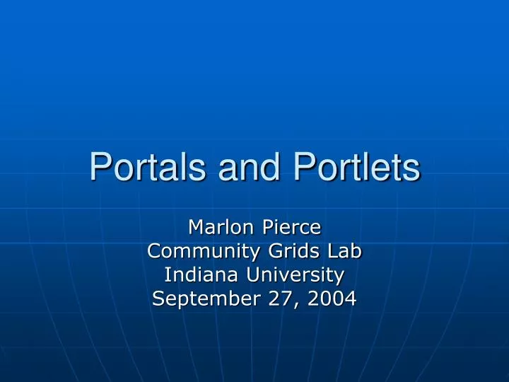 PPT - Portals and Portlets PowerPoint Presentation, free download - ID ...