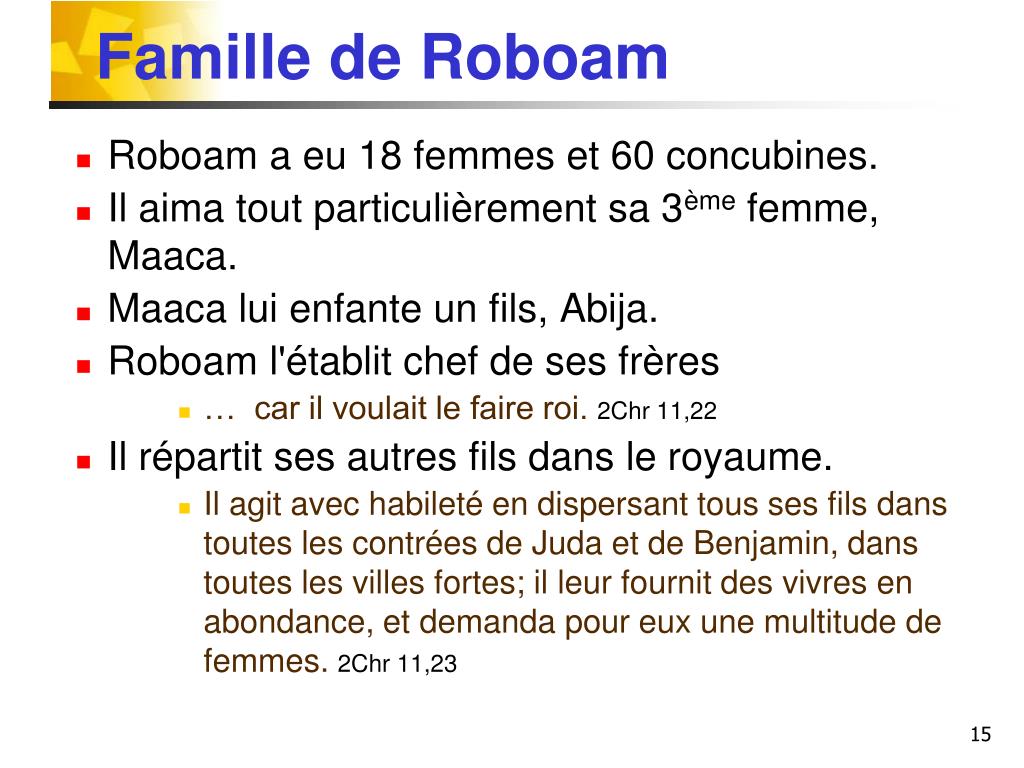 PPT - La vie du roi Roboam PowerPoint Presentation, free download - ID ...