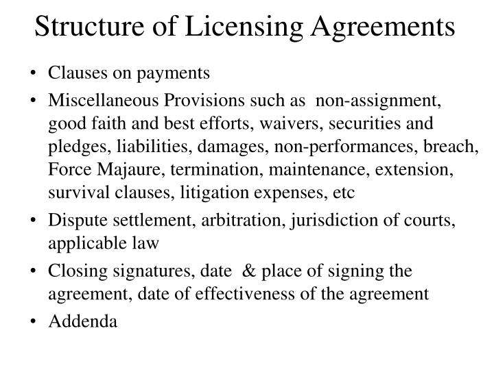 PPT - Anatomy of licensing agreements PowerPoint Presentation - ID:199173