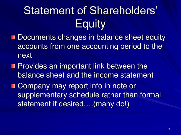PPT - The Statement of Stockholders’ Equity PowerPoint Presentation ...