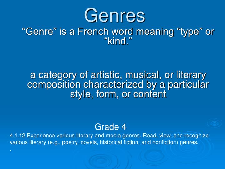 PPT - Genres PowerPoint Presentation, free download - ID:202784