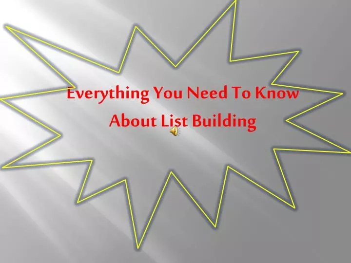 PPT - List Building PowerPoint Presentation, free download - ID:203177