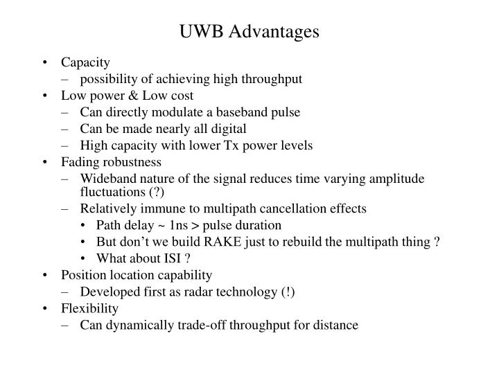 PPT - Ultra Wide Band (UWB) Technology and Applications PowerPoint ...