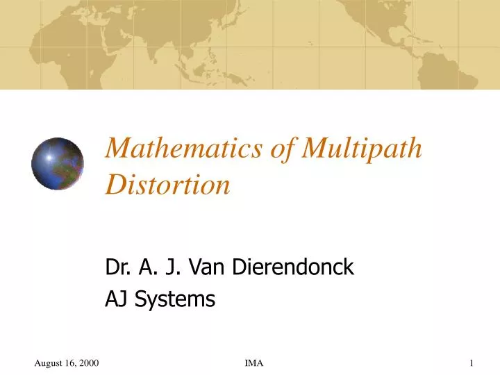 PPT - Mathematics of Multipath Distortion PowerPoint Presentation, free ...