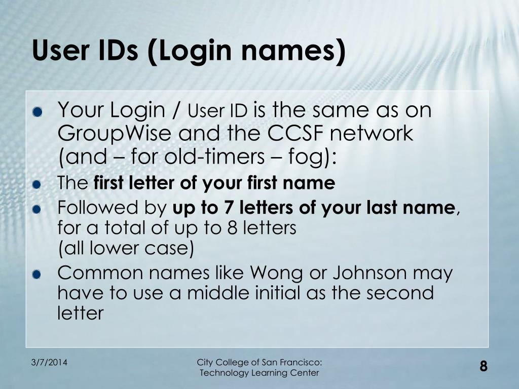 PPT - How to get and log in to a personal account on a CCSF Mac ...