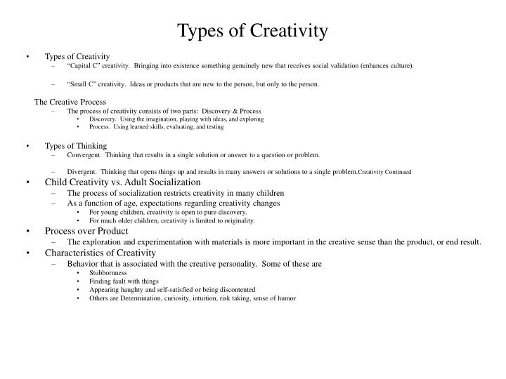 PPT - EXPLORING AND PROMOTING THE CREATIVE PROCESS PowerPoint ...