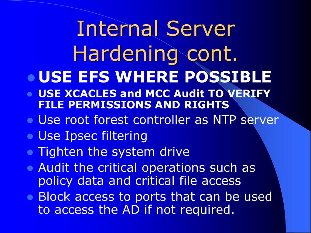 PPT - Hardening Active Directory Windows 2000/20003 Network ... PPT - Hardening Active Directory Windows 2000/20003 Network ...