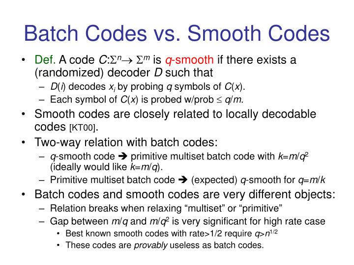 PPT - Batch Codes and Their Applications PowerPoint Presentation - ID ...