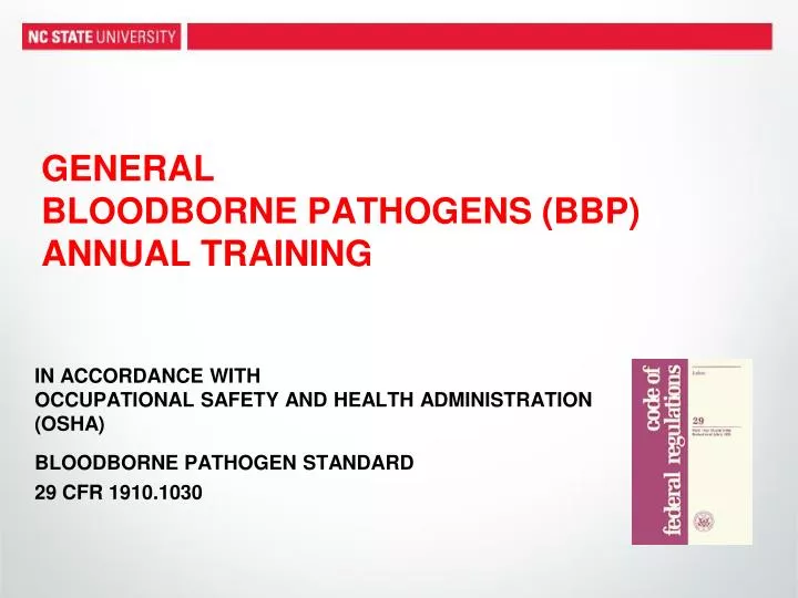 PPT - General Bloodborne Pathogens (BBP) Annual Training PowerPoint ...