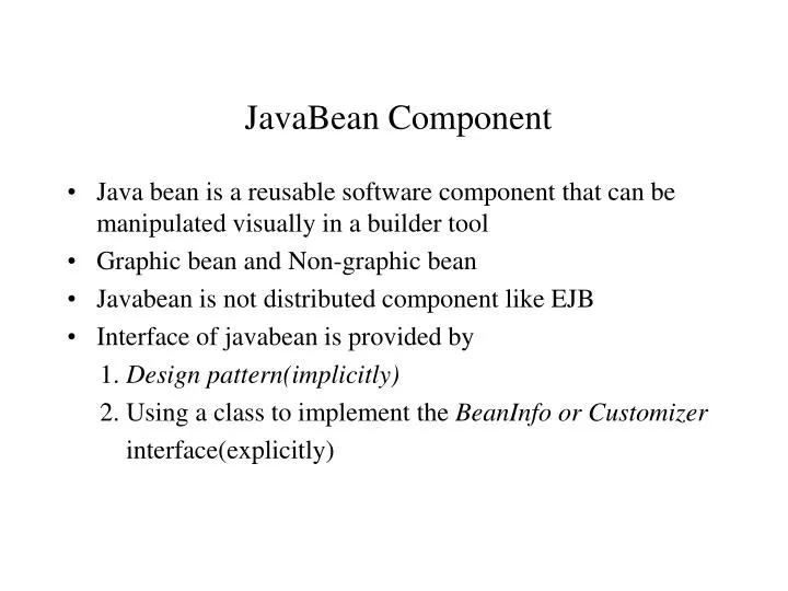 PPT - JavaBean Component PowerPoint Presentation, free download - ID:209161
