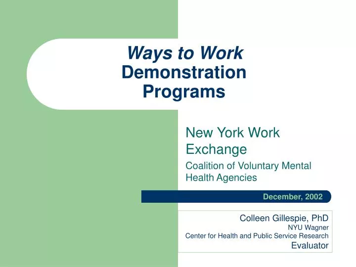 PPT - Ways to Work Demonstration Programs PowerPoint Presentation, free ...