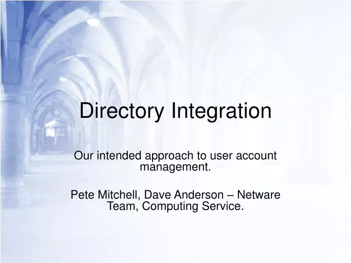 PPT - Directory Integration PowerPoint Presentation, free download - ID ...