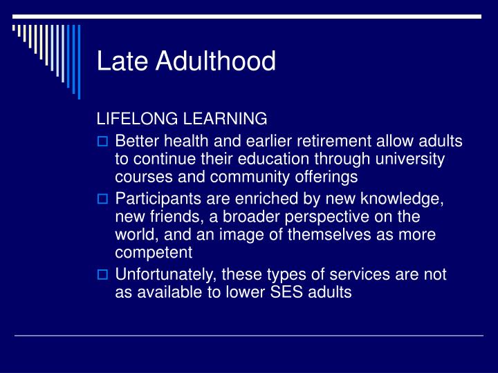 PPT - Physical and Cognitive Development in Late Adulthood (60 yrs ...
