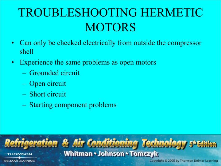 PPT - SECTION 4 ELECTRIC MOTORS UNIT 20 TROUBLESHOOTING ELECTRIC MOTORS ...