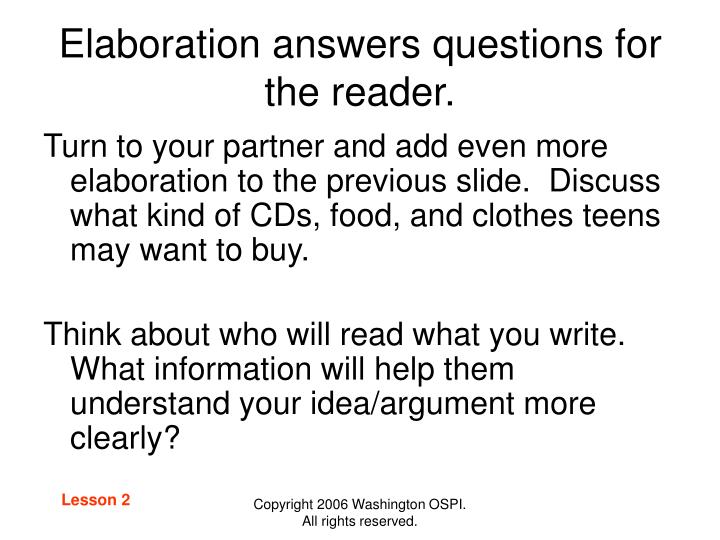PPT - Elaboration: Strategic Teaching To Improve Student Writing ...