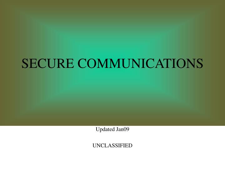 PPT - SECURE COMMUNICATIONS PowerPoint Presentation, free download - ID ...