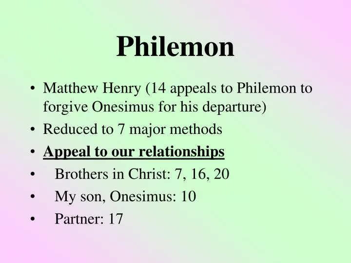 PPT - Philemon PowerPoint Presentation, free download - ID:212673