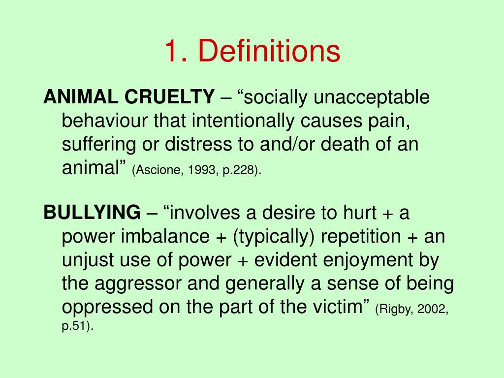 PPT - The Relationship between Bullying and Animal Cruelty Behaviours ...