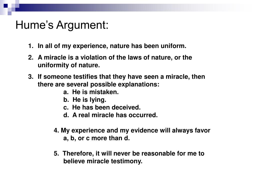 Ppt David Hume When Should I Believe Miracle Testimony Powerpoint