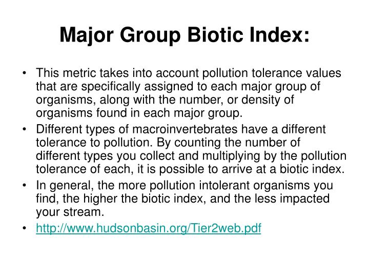 PPT - The Index of Biotic Integrity (the BI or IBI) PowerPoint ...