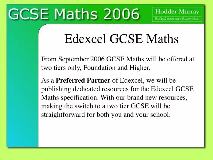PPT - Edexcel GCSE Maths PowerPoint Presentation, free download - ID:218807