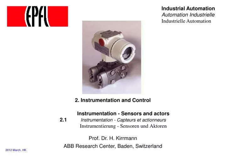 PPT - 2. Instrumentation and Control PowerPoint Presentation, free ...