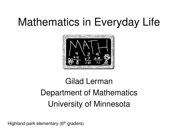 PPT - Mathematics in Everyday Life PowerPoint Presentation, free ...