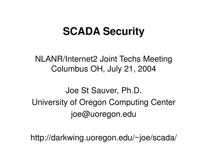 PPT - SCADA Security PowerPoint Presentation, free download - ID:222001