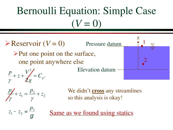 PPT - Elementary Fluid Dynamics: The Bernoulli Equation PowerPoint ...