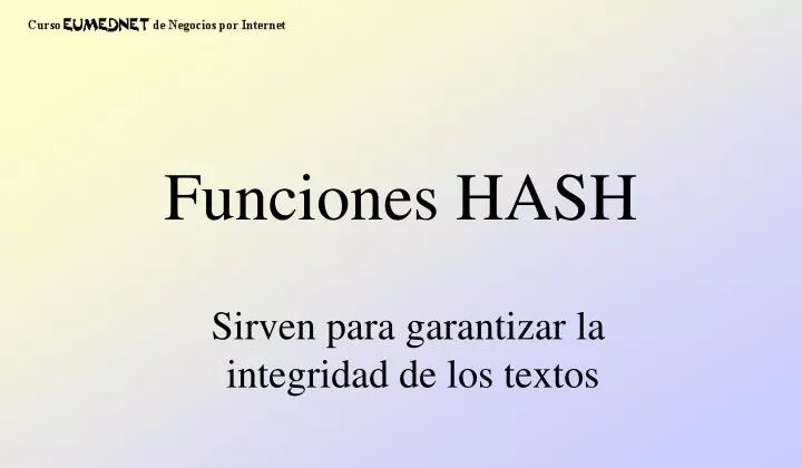 PPT - Funciones HASH PowerPoint Presentation, free download - ID:222676