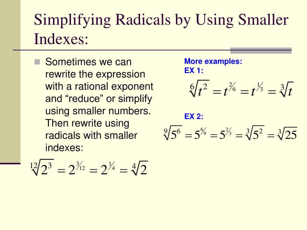 PPT Simplifying Radical Expressions PowerPoint Presentation ID 223344 PPT Simplifying Radical Expressions PowerPoint Presentation ID 223344